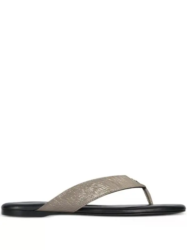 COURREGES Logo Detail Flat Sandals - Neutrals