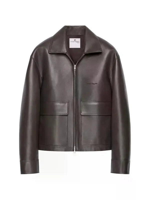 COURREGES Double Pocket Zip-fastening Leather Jacket
