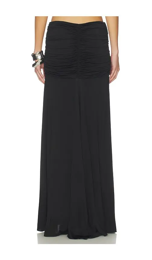 Amanda Uprichard Leo Maxi Skirt With Slit - Black