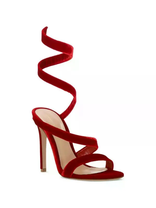 GIANVITO ROSSI Spiral-strap Stiletto Sandals - Red