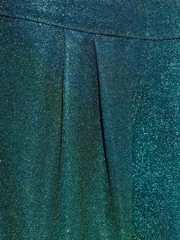 Oseree Pleated Wide-leg Trousers With Metallic Threading