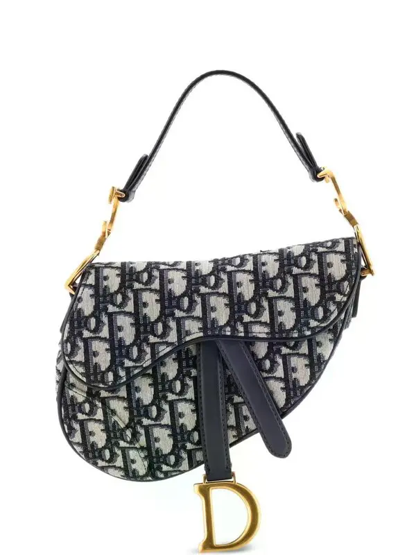 Dior Saddle Oblique Canvas Mini Shoulder Bag - Blue
