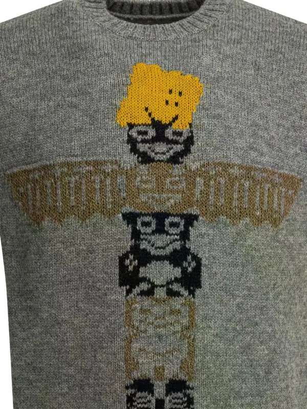 Kapital Graphic Knit Sweater - Grey