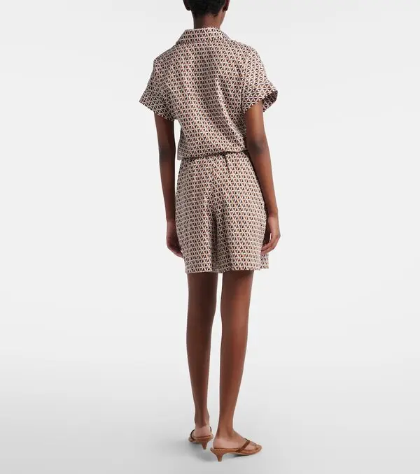 Max Mara Omelia Printed Cotton Bermuda Shorts