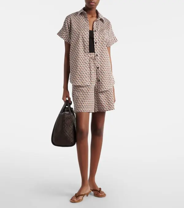 Max Mara Omelia Printed Cotton Bermuda Shorts