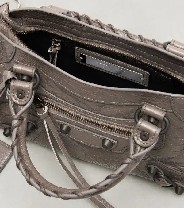 Balenciaga Le City Mini Leather Top-handle Bag - Grey