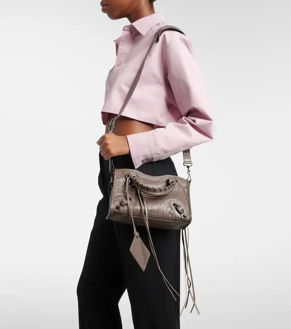 Balenciaga Le City Mini Leather Top-handle Bag - Grey