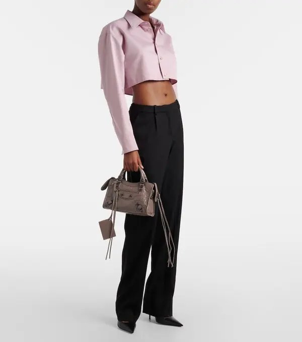 Balenciaga Le City Mini Leather Top-handle Bag - Grey