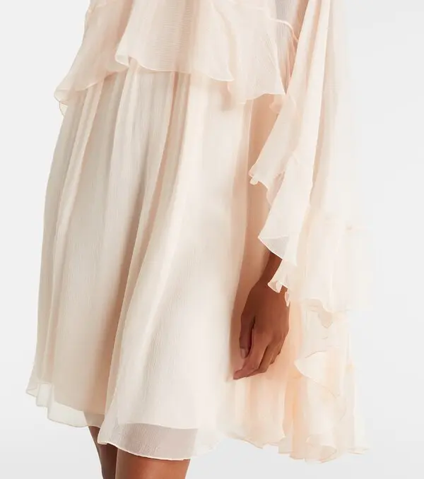 Chloé Ruffled Silk Mini Dress - Pink