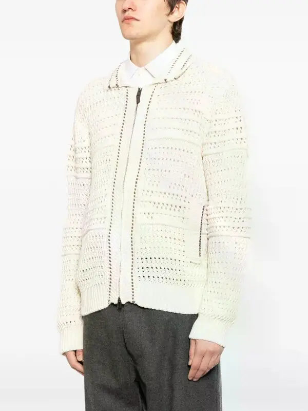 Canali Knitted Zip Cardigan