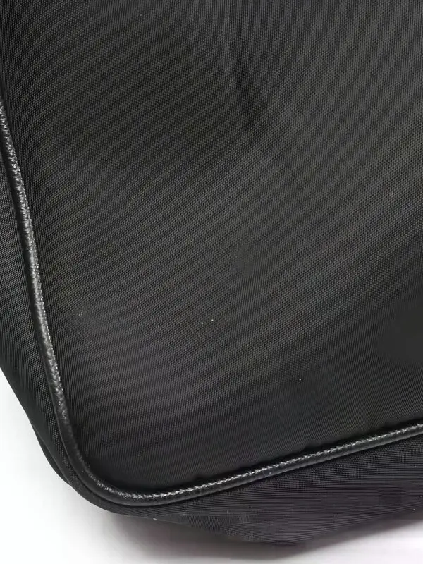 Prada Shoulder Bag With Triangular Logo Plaque - Black