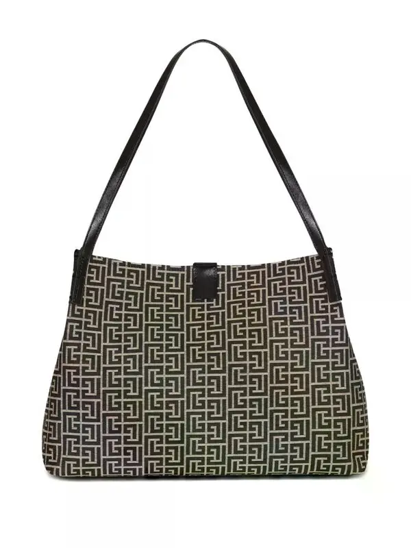 Balmain Medium Release Monogram Jacquard Shoulder Bag