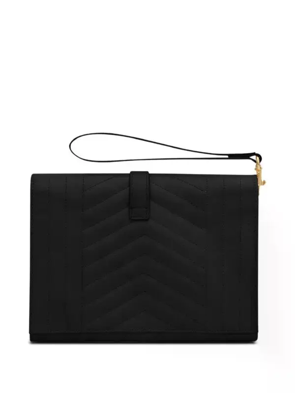 Saint Laurent Quilted Envelope Clutch