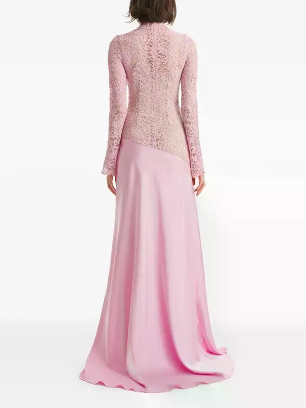 2310 STUDIO Lace Long-sleeve Maxi Dress - Pink