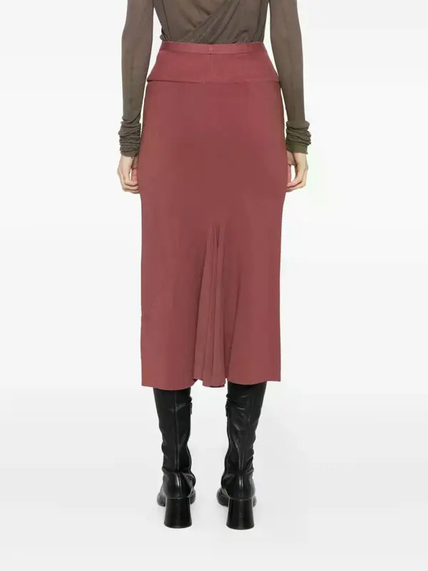 Rick Owens Bias Skirt With Frayed Hem