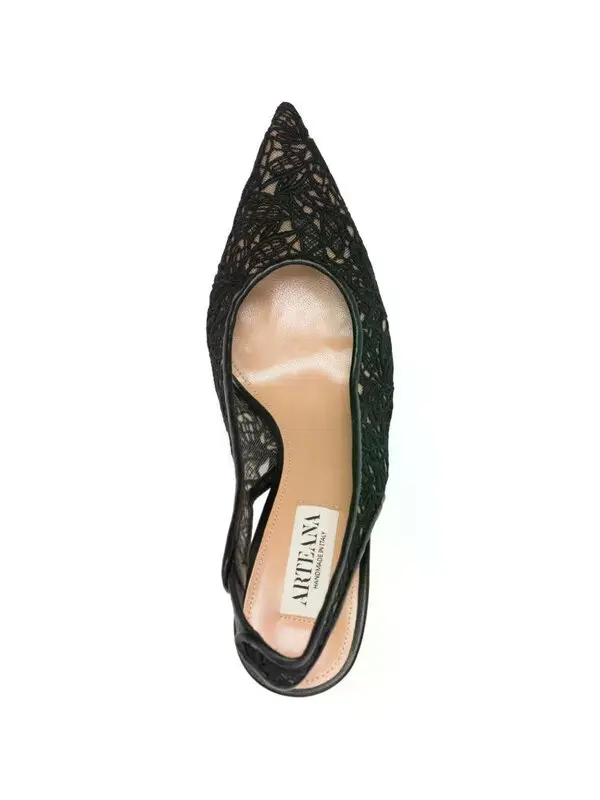 ARTEANA Lace Pointed Toe Slingback Pumps