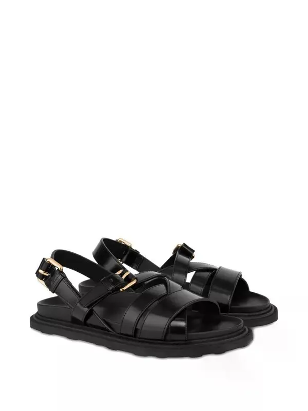 Moschino Brushed Calfskin Sandals With Adjustable Buckles