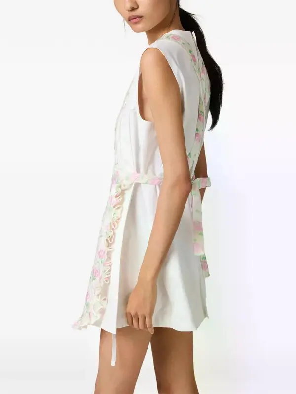 Miu Miu Floral Cloqué Apron - Neutrals