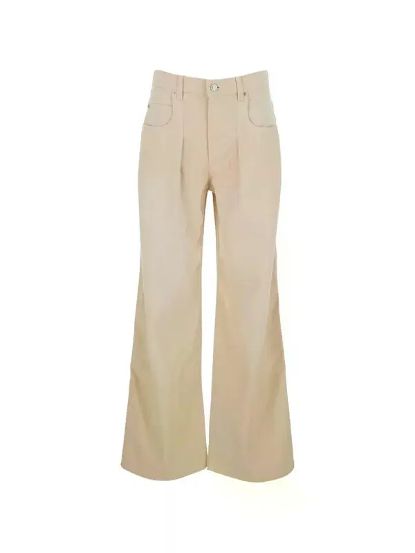 Isabel Marant Étoile Pleated Wide Leg Jeans - Neutrals