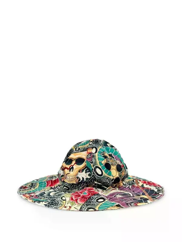WHO DECIDES WAR Patterned Wide Brim Hat - Neutrals