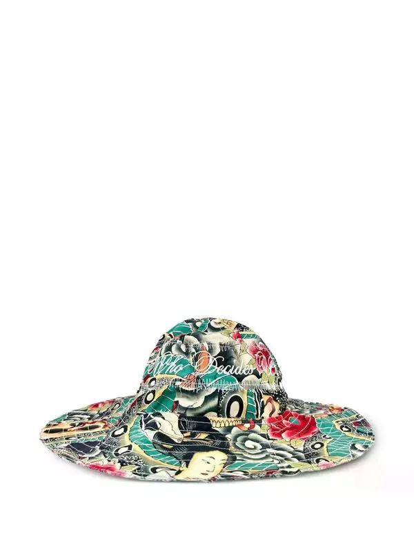 WHO DECIDES WAR Patterned Wide Brim Hat