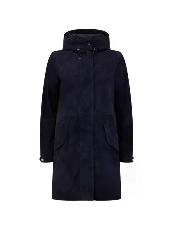MOORER Antibes Button-collar Parka - Blue