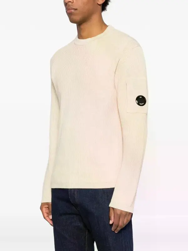 C.P. COMPANY Crew Neck Sweater With Lens Detail
