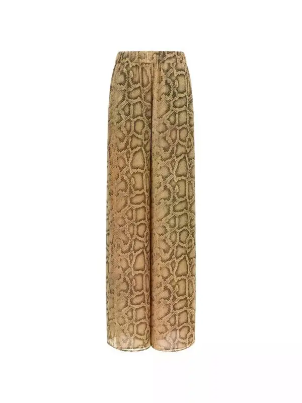 Andamane Lena Elasticated-waist Python-print Trousers - Neutrals