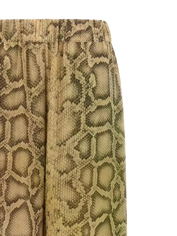Andamane Lena Elasticated-waist Python-print Trousers - Neutrals