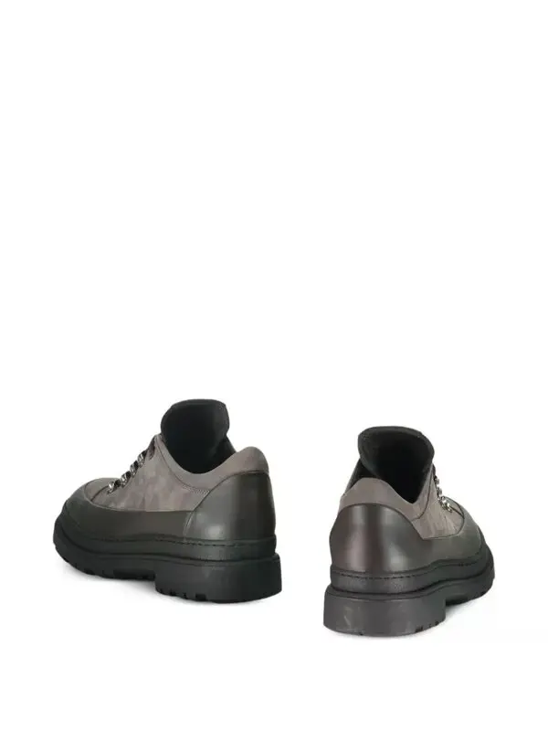 MOORER Roque Leather Lace-up Hiking Boots - Grey