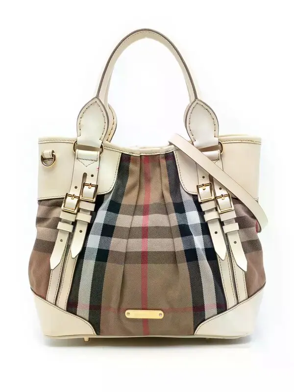Burberry House Check Canvas And Leather Satchel