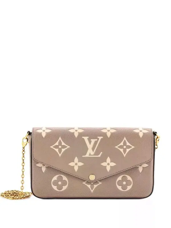 LOUIS VUITTON Felicie Pochette Monogram Empreinte Giant Crossbody Bag - Neutrals