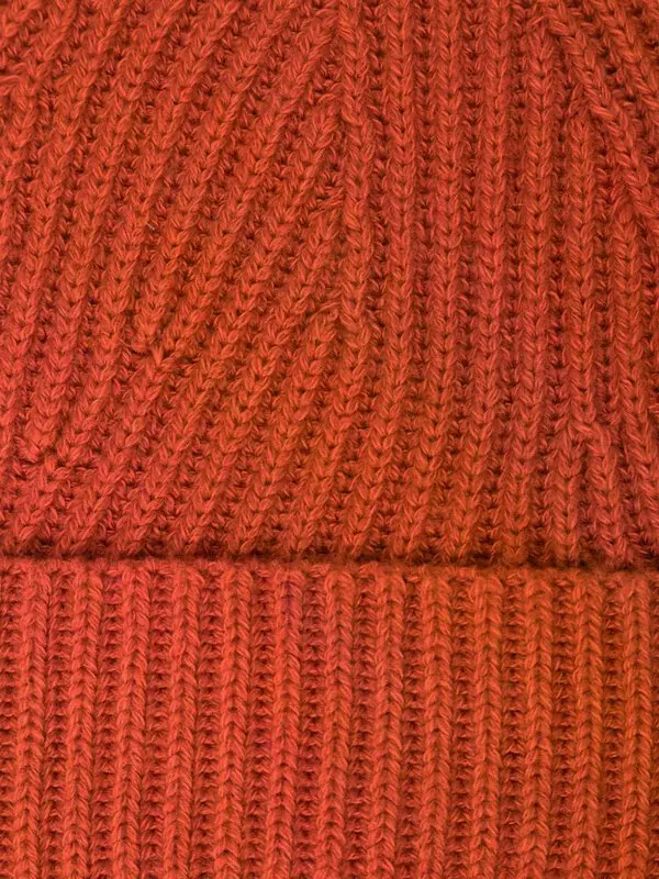 JOSEPH Ribbed Beanie With Turn-up Brim - Orange
