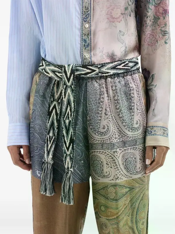 PIERRE-LOUIS MASCIA Geometric Tassel Cotton Belt