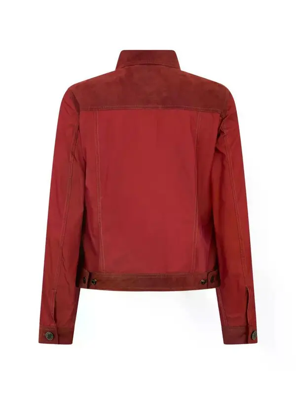 MOORER Button Suede Jacket - Red