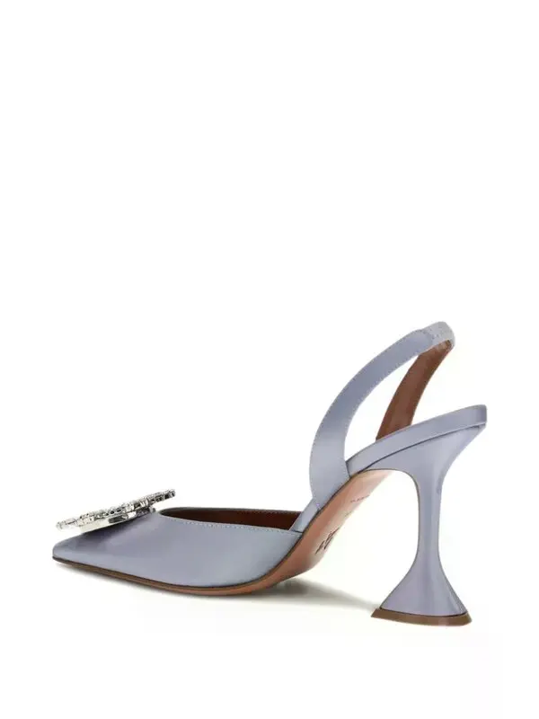 Amina Muaddi Embellishment Slingback Pumps
