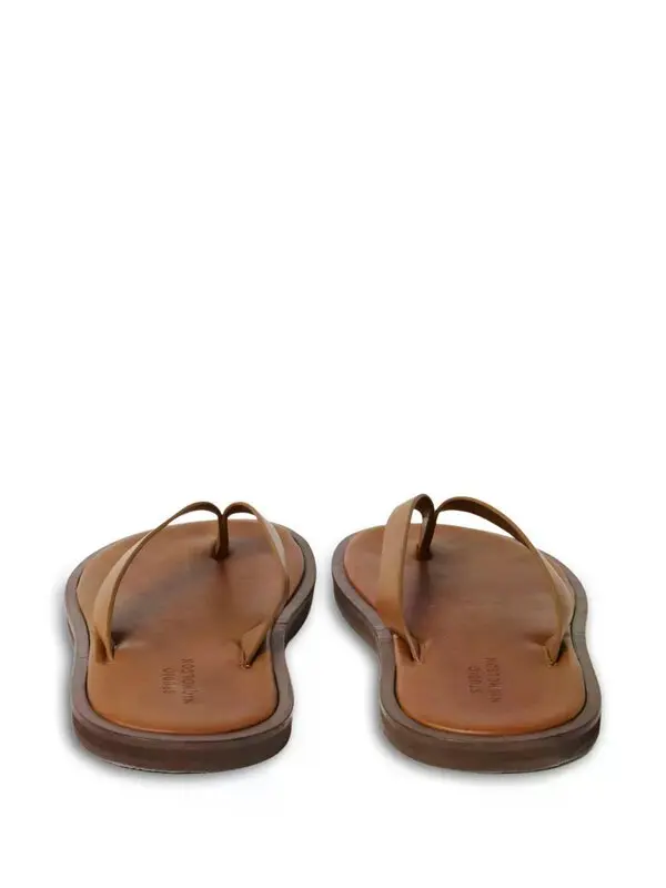 Studio Nicholson Curren Smooth Leather Thong Sandals - Brown