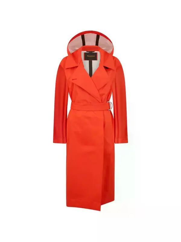 MOORER Hooded Belted Coat