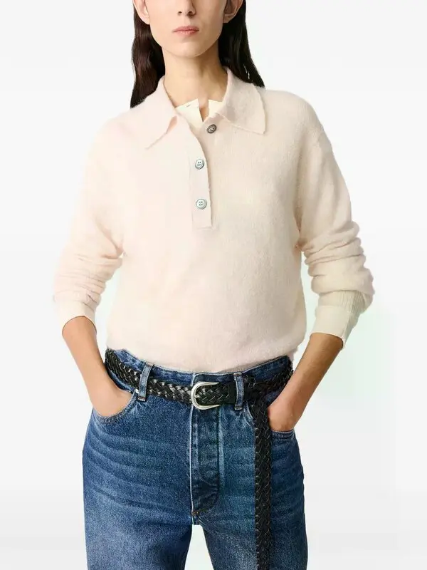 Studio Nicholson Long-sleeve Ribbed Polo Top