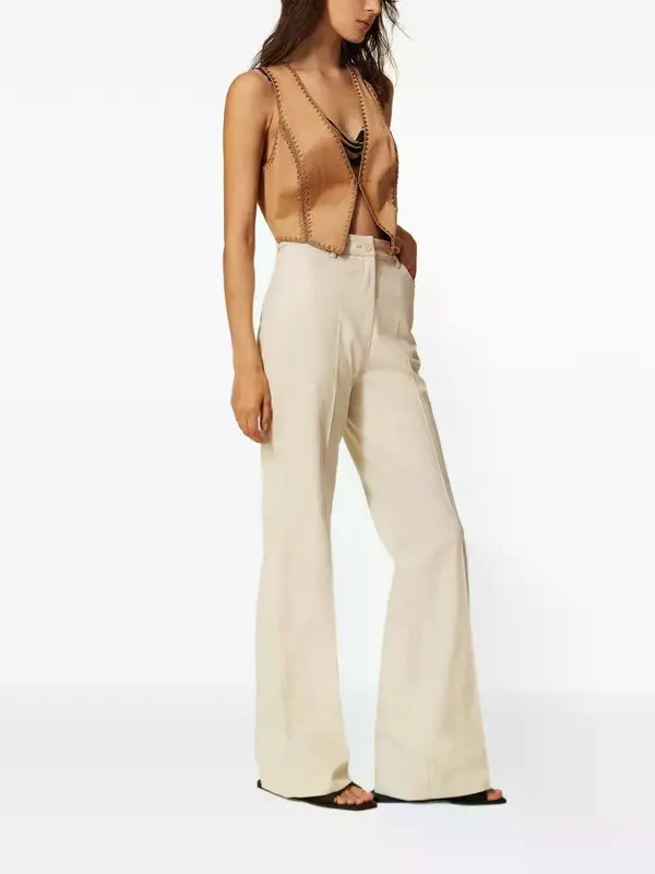 TWINSET Pressed-crease Wide Leg Trousers