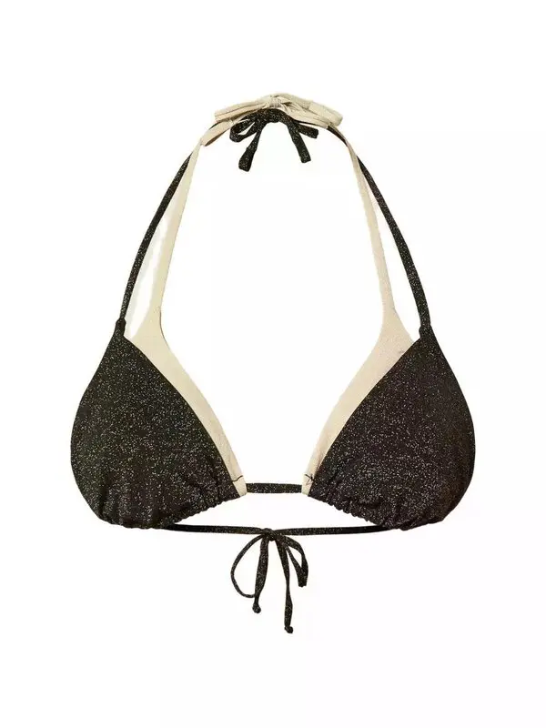 TWINSET Two-tone Triangle Bikini Top - Black