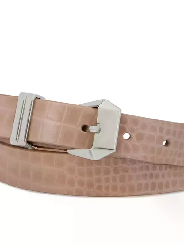 Philipp Plein Textured Leather Belt - Neutrals