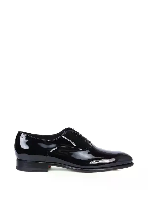 Santoni Almond Toe Oxford Shoes - Black