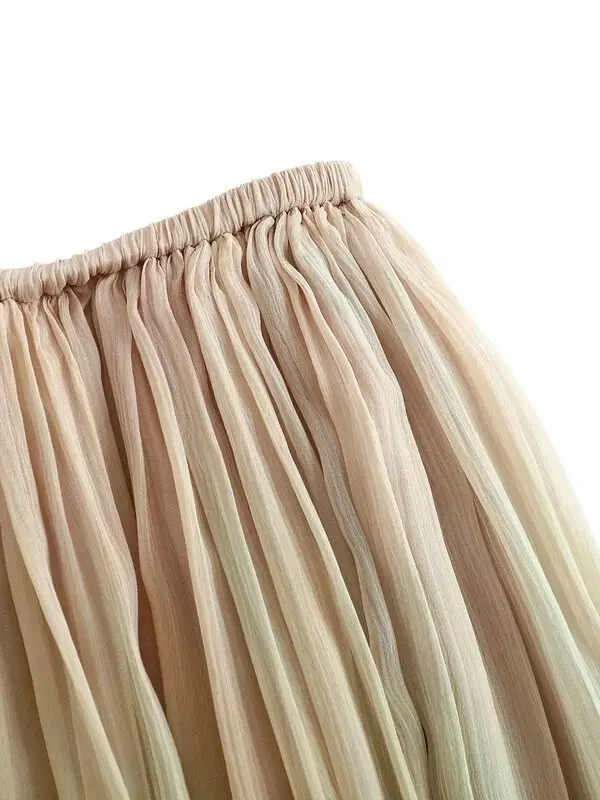 INTO THE EAST Pleated Silk Skirt