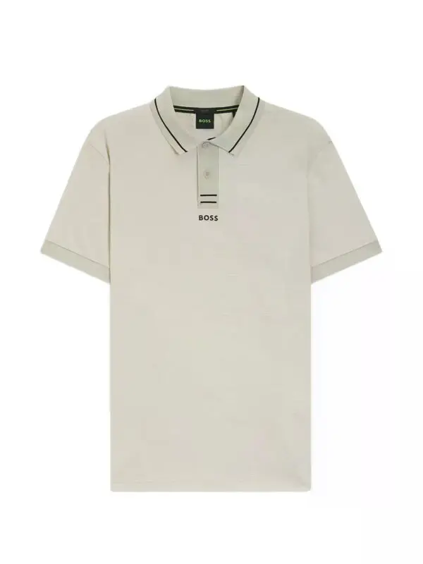 BOSS Logo-detail Contrasting Polo Shirt - Neutrals