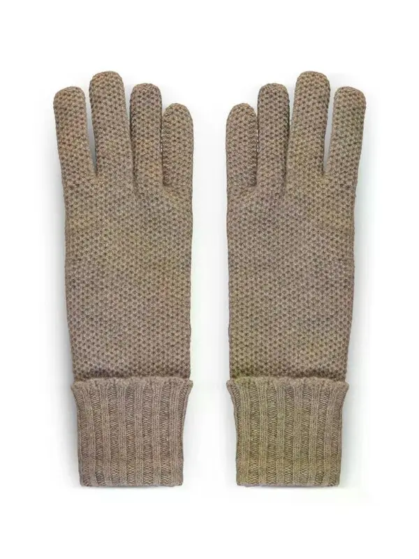 MOORER Ribbed-trim Knitted Gloves - Neutrals