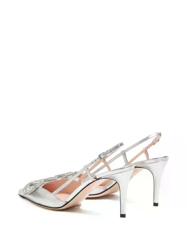 Valentino Garavani Vlogo Signature Slingback Pumps - Silver