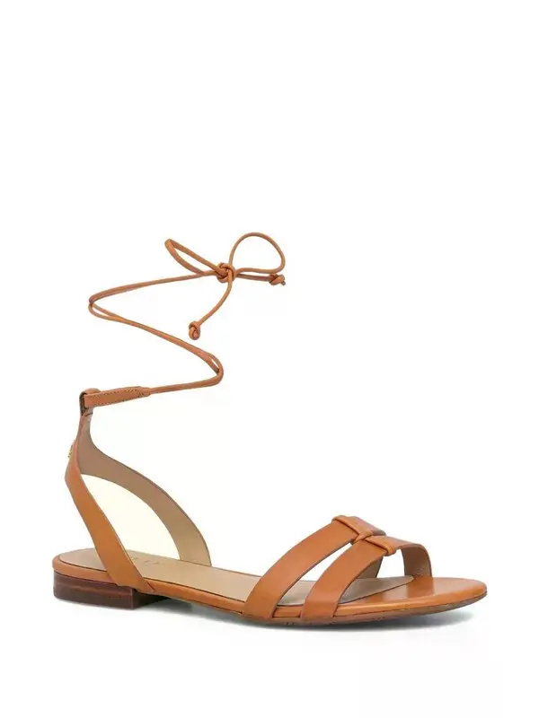 Ralph Lauren Strappy Flat Sandals With Ankle Tie