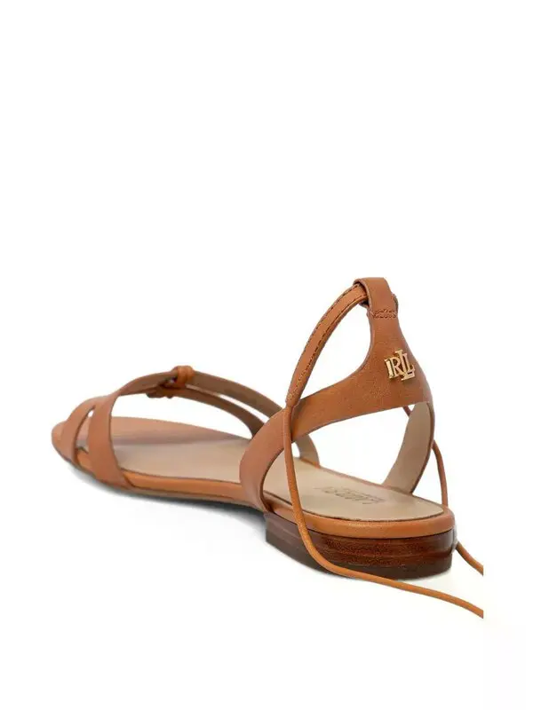 Ralph Lauren Strappy Flat Sandals With Ankle Tie