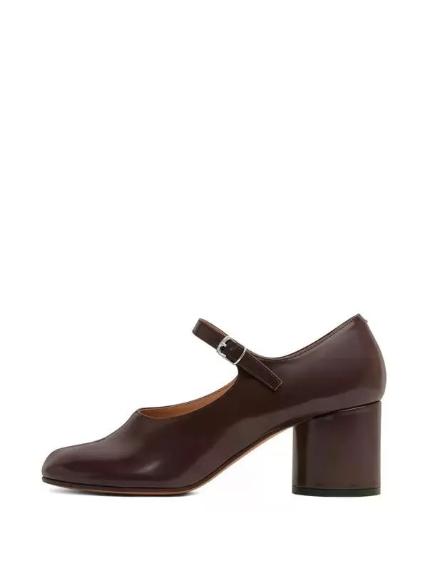 MAISON MARGIELA Tabi Mary-jane Block Heel Pumps - Brown